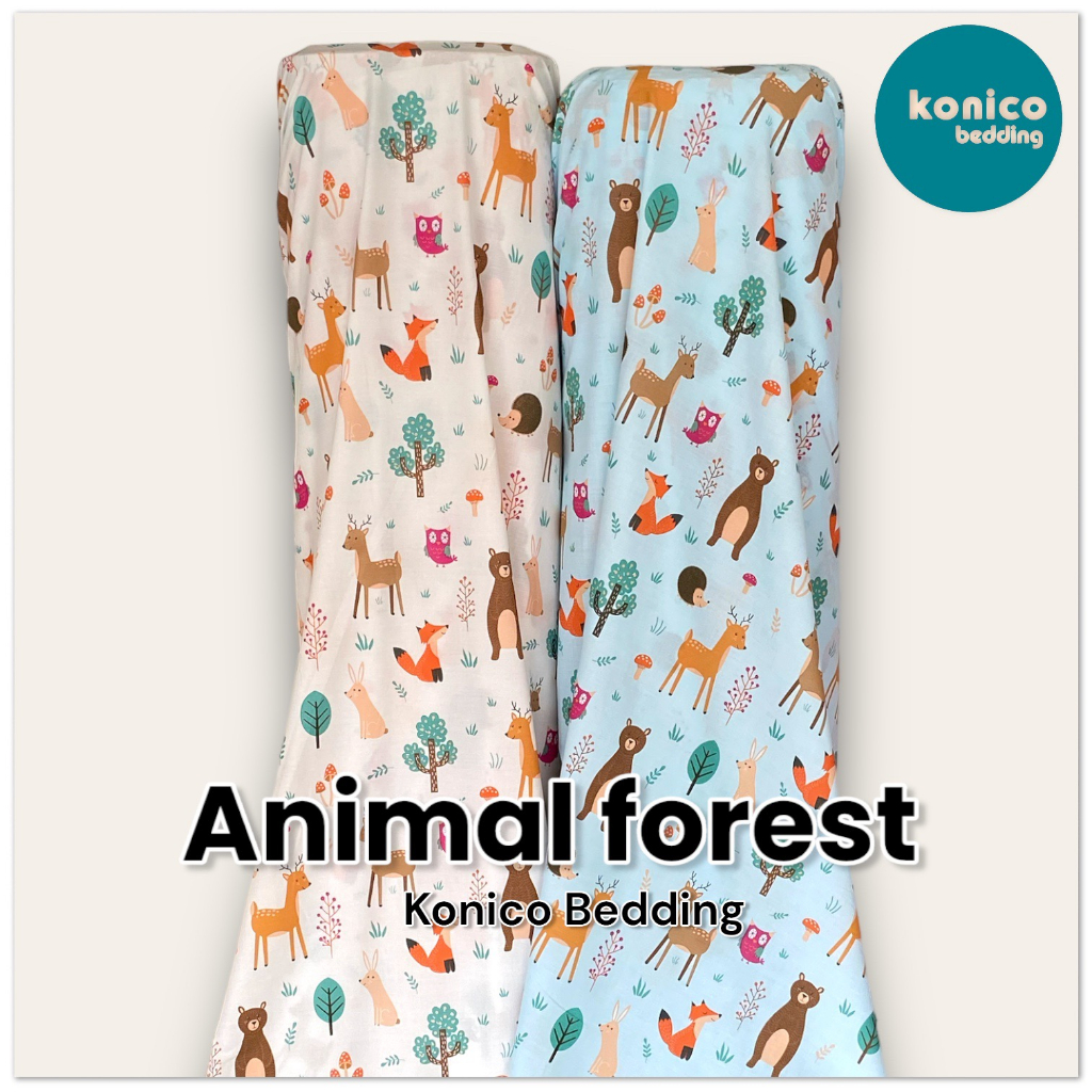 Jual KONICO Bahan Kain Sprei katun Motif tabur Anak ANIMAL FOREST | STAR ELBHE CATRA GROW ...