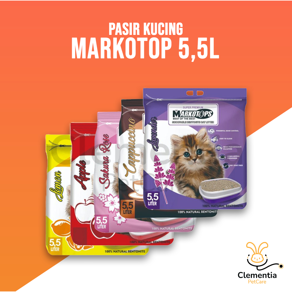 Jual MARKOTOPS Pasir 5,5 Liter - Pasir Kucing Gumpal Wangi - Markotop 5 ...