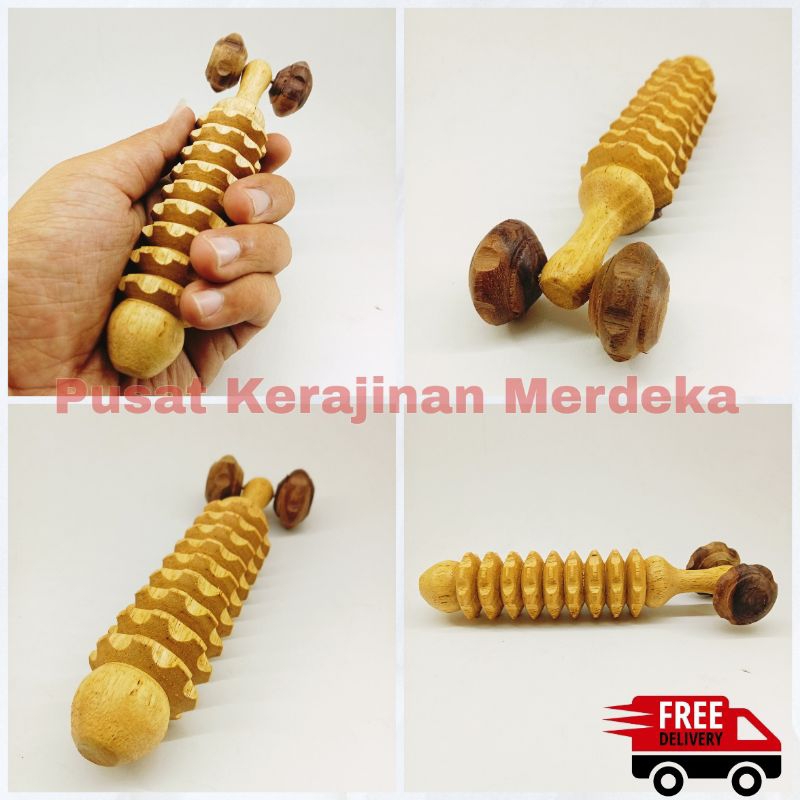 Jual Alat Pijat Kayu Refleksi Terapi Roll Gerigi dan Remas Tangan ...