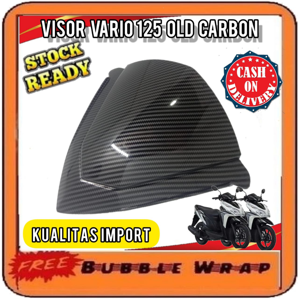 Jual Visor Vario 125 techno CARBON Visor Windshield winsil visor tameng ...