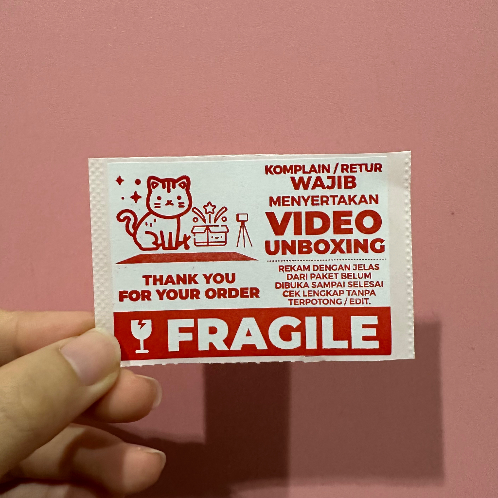 Jual Sticker UNBOXING lucu fragile paket resi 1 pcs | Shopee Indonesia