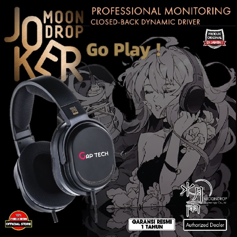 Jual Moondrop Joker Professional Monitoring Closed-Back Dynamic Driver Full-Size Headphone ...