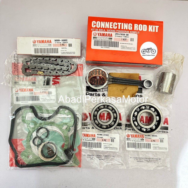 Jual Paket Komplit Stang Seher + Bearing Kruk As Kiri Kanan + Top Set + Rantai Keteng Yamaha Mio ...