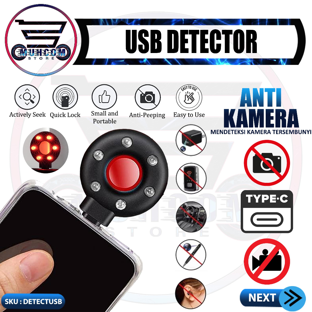 Jual Hidden Spy Camera Finder Detector Spycam Kamera Infrared Light Alarm USB Type C Alat ...