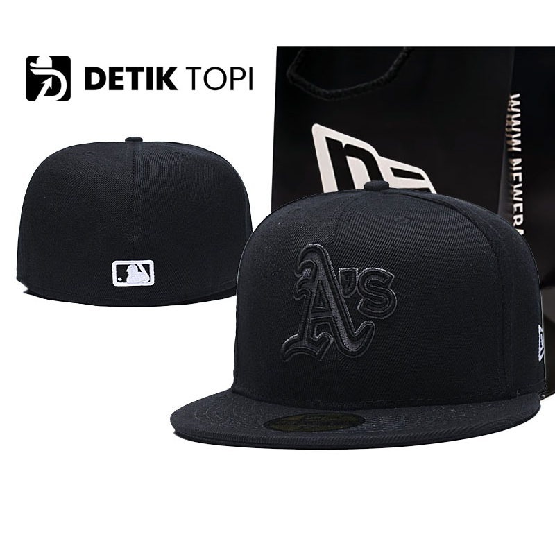 Jual Topi Oakland Athletics Hitam Black List Black Fitted Build Up ...