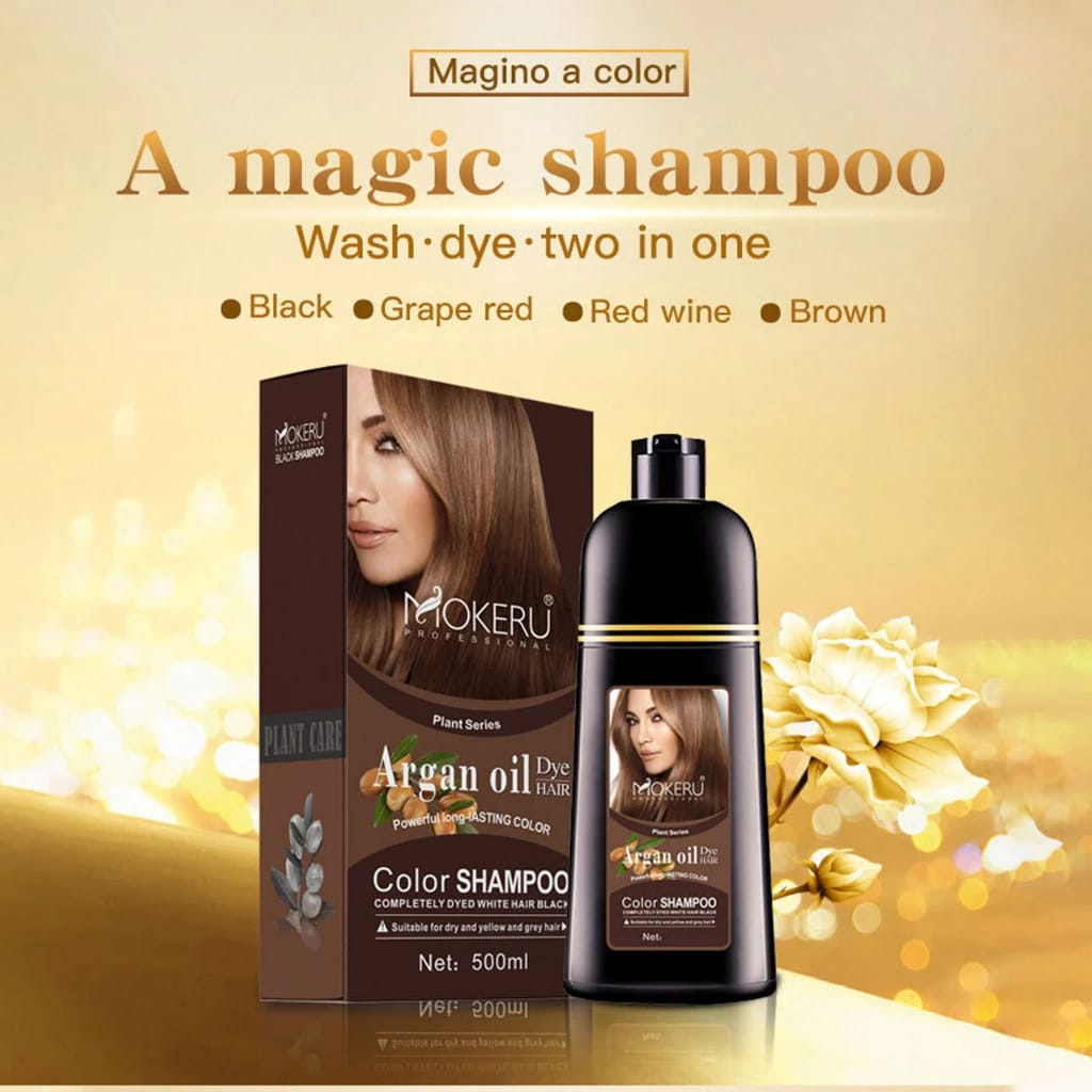 Jual MOKERU Shampoo Pewarna Rambut Sampo Semir Pewarna Rambut Herbal ...
