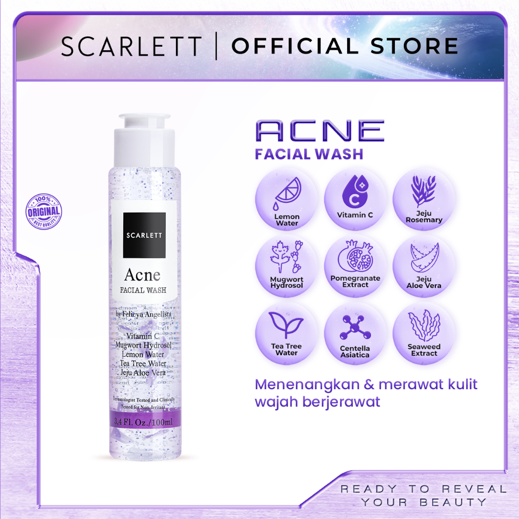 Jual Scarlett Whitening Acne Series - Serum / Toner / Facial Wash / Day ...