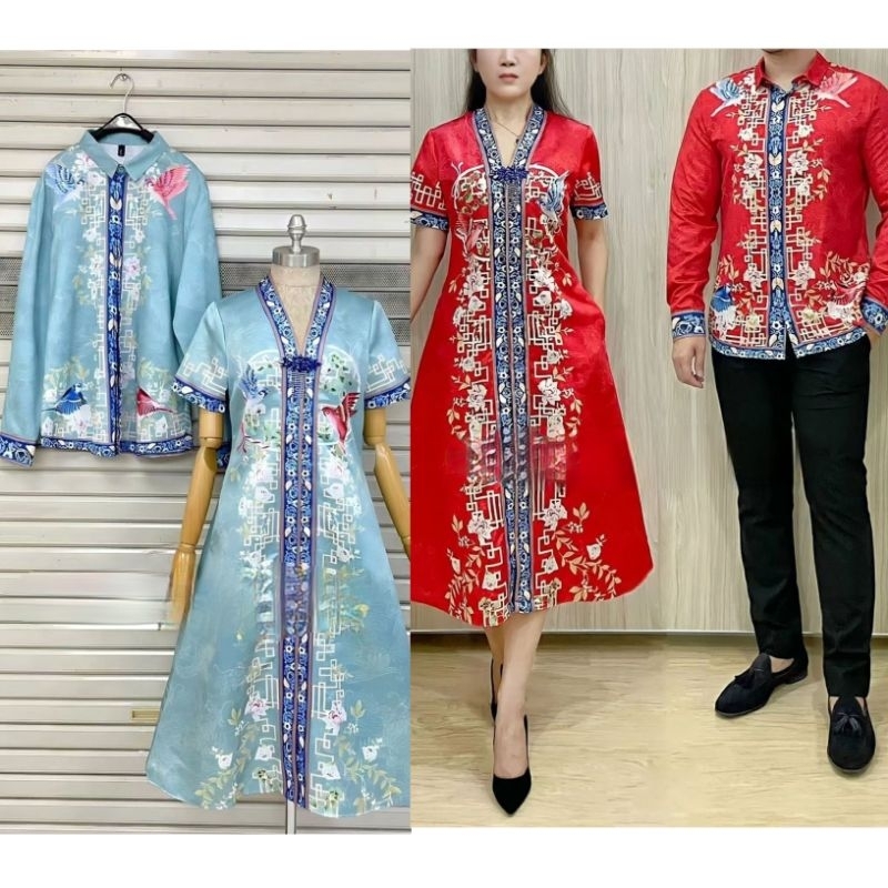 Jual cheongsam couple qipao family kostum sangjit imlek cny chinese new ...
