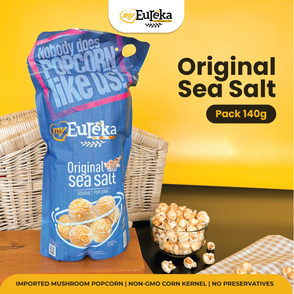 Jual Eureka Popcorn Original Sea Salt Pack 140g | Snack Cemilan Impor ...