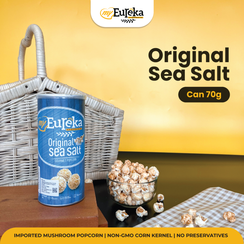 Jual Eureka Popcorn Original Sea Salt Can 70g | Snack Cemilan Impor ...