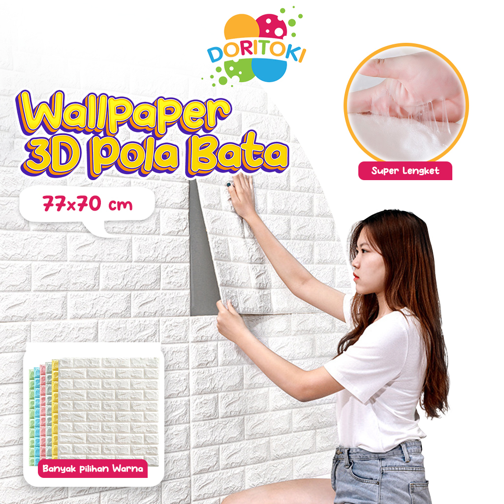 Jual Doritoki Wallpaper Dinding FOAM Timbul 3D Bata CLASSIC BRICK 70 x 77 cm | Shopee Indonesia