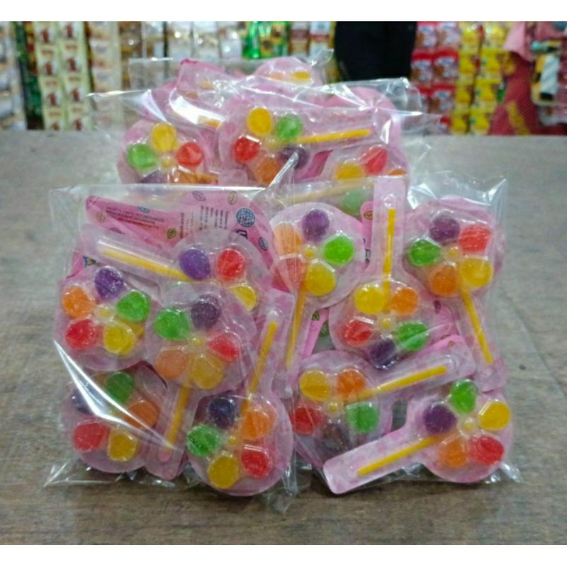 Jual permen jelly marsmallow lolipop semangka (1 pak isi 10 ) jelly ...