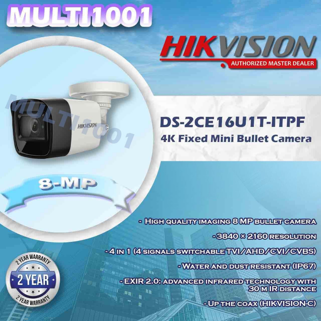 Jual CAMERA CCTV HIKVISION OUTDOOR 8MP 4K DS-2CE16U1T-ITPF | Shopee ...