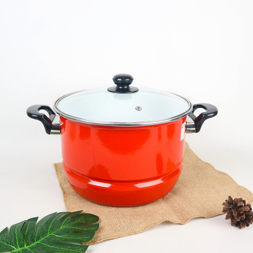 Jual Maspion Panci Enamel Stock Pot Ceria ECO Steamer 26 cm + Tutup ...