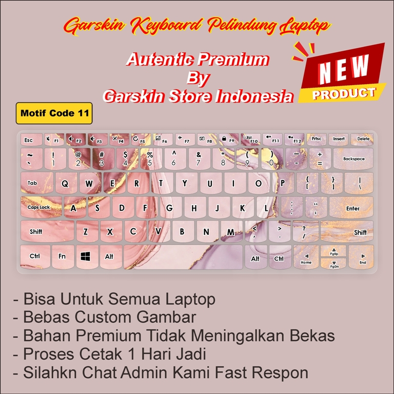 Jual Garskin's Skin Protector Pelindung Keyboard Laptop Motif Code 11 ...