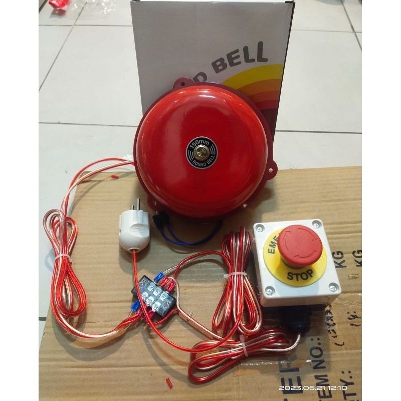 Jual bell ground bell kring alarm 100mm pabrik sirine set tingal pakai Alarm peresmian warning ...
