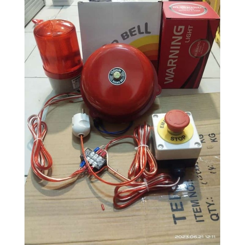 Jual bell ground bell kring alarm 100mm pabrik sirine set tingal pakai Alarm peresmian warning ...