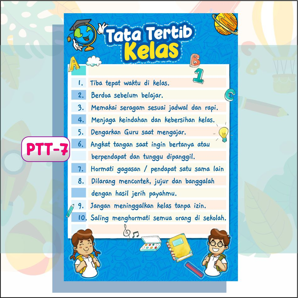 Jual POSTER TATA TERTIB SEKOLAH | HIASAN KELAS AESTHETIC | TUGAS ...