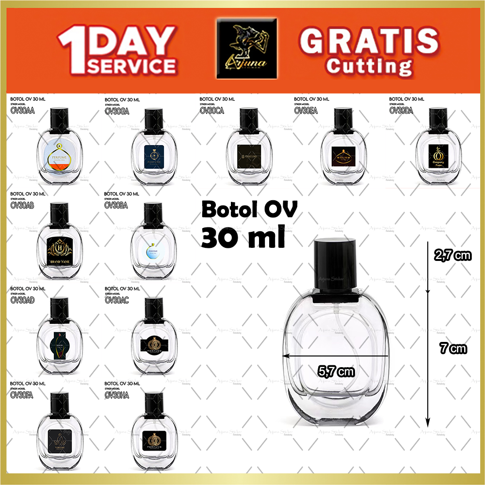 Jual Stiker Botol Parfum OV 30 ml Oval Parfume Sticker Label Custom ...