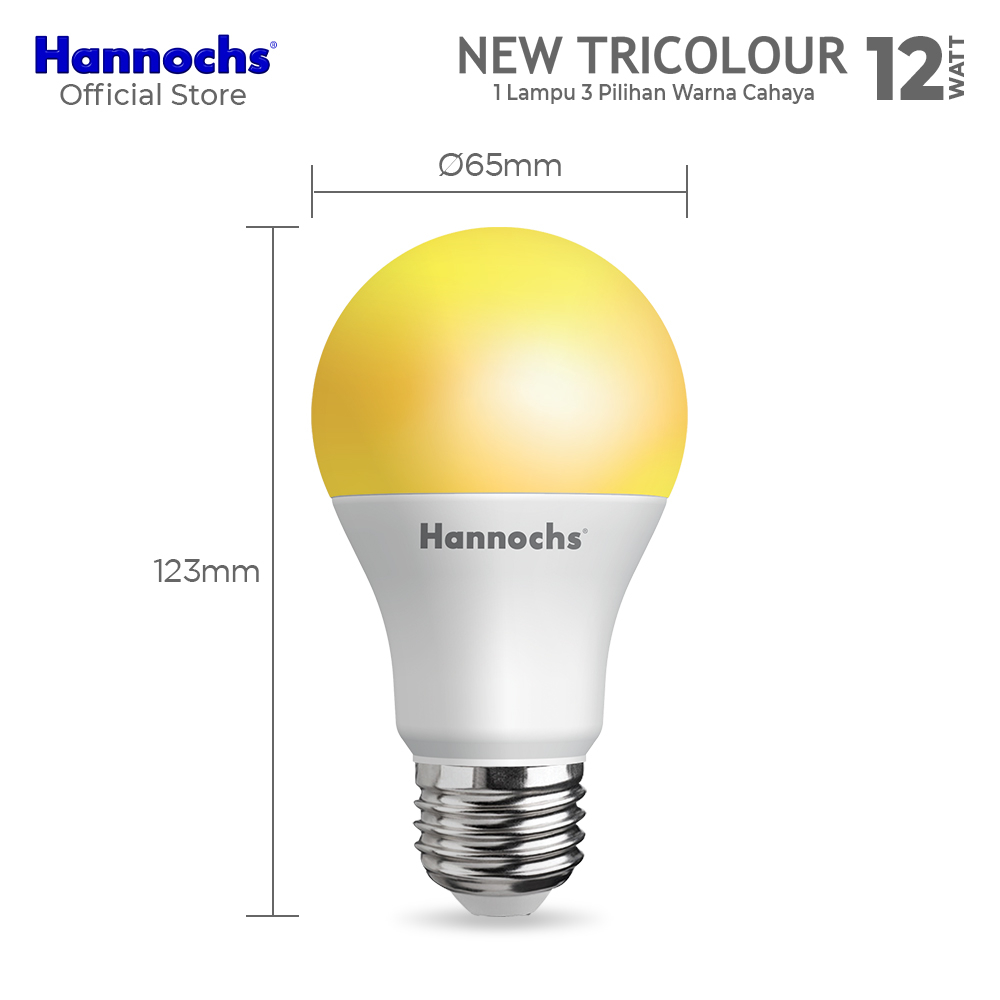 Jual Hannochs Lampu Bohlam LED New Tricolour 12W - 1 Lampu 3 Warna ...
