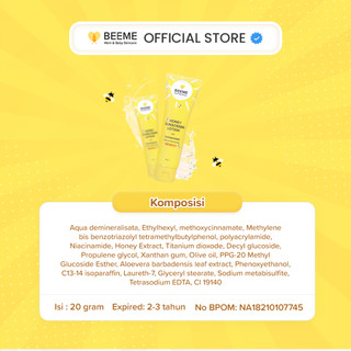 Jual Beeme Honey Sunscreen Lotion with Niacinamide SPF 50+++ 25gr ...