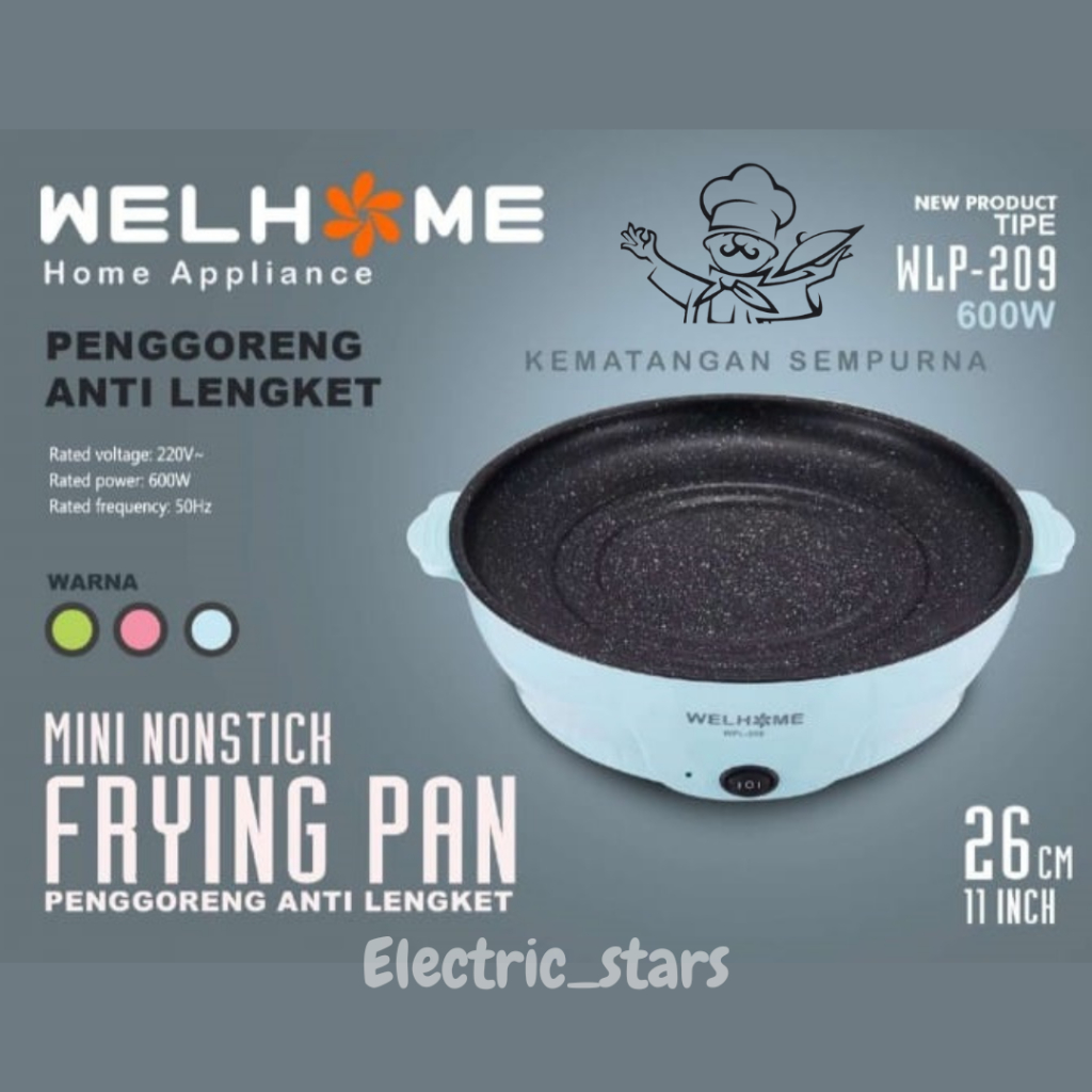 Jual Welhome Frying Pan Listrik / Penggorengan Listrik 600W 26cm ...