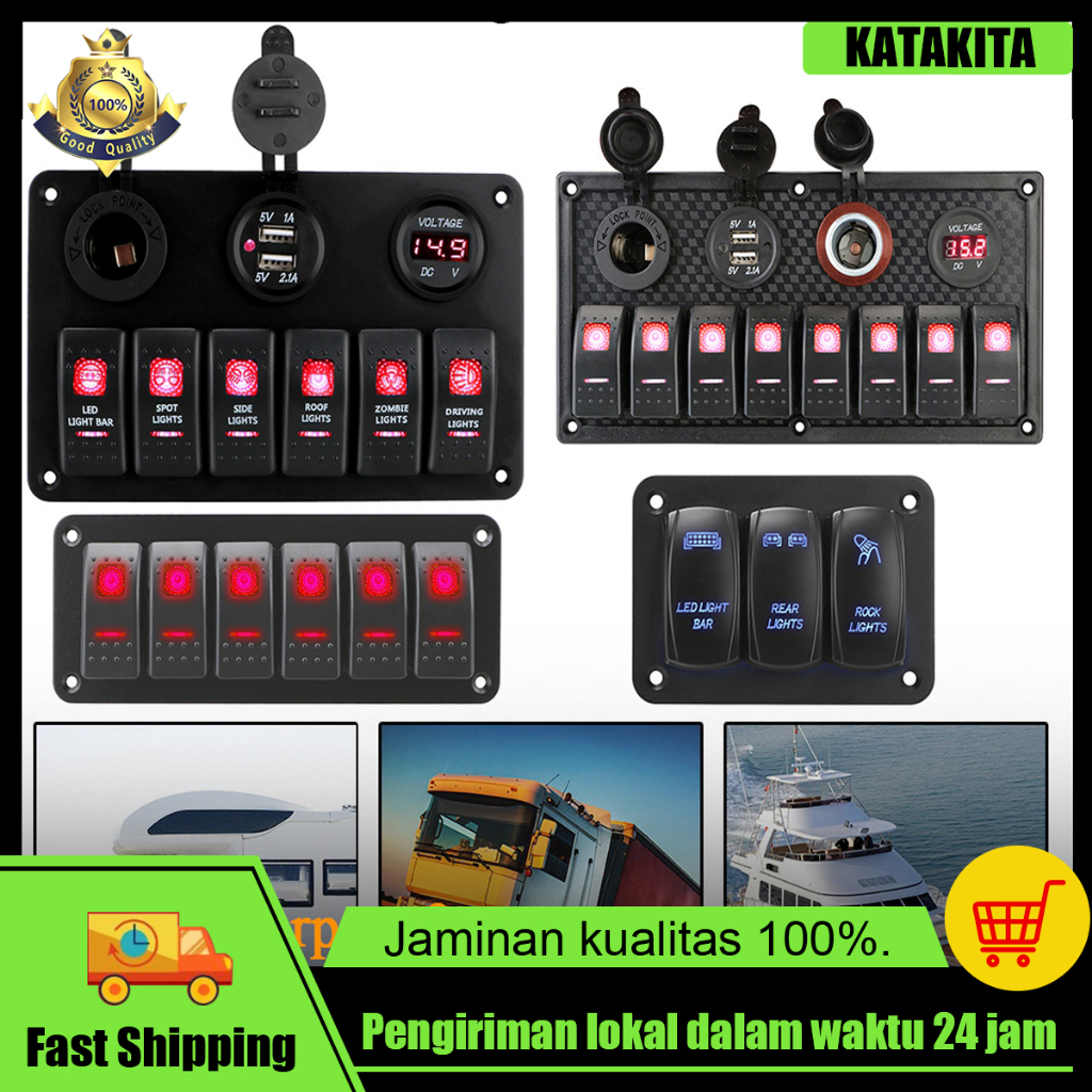Jual 【Pengiriman lokal 24 jam】Panel Sakelar Mobil 2/3/4/5/6/7/8 Gang ...