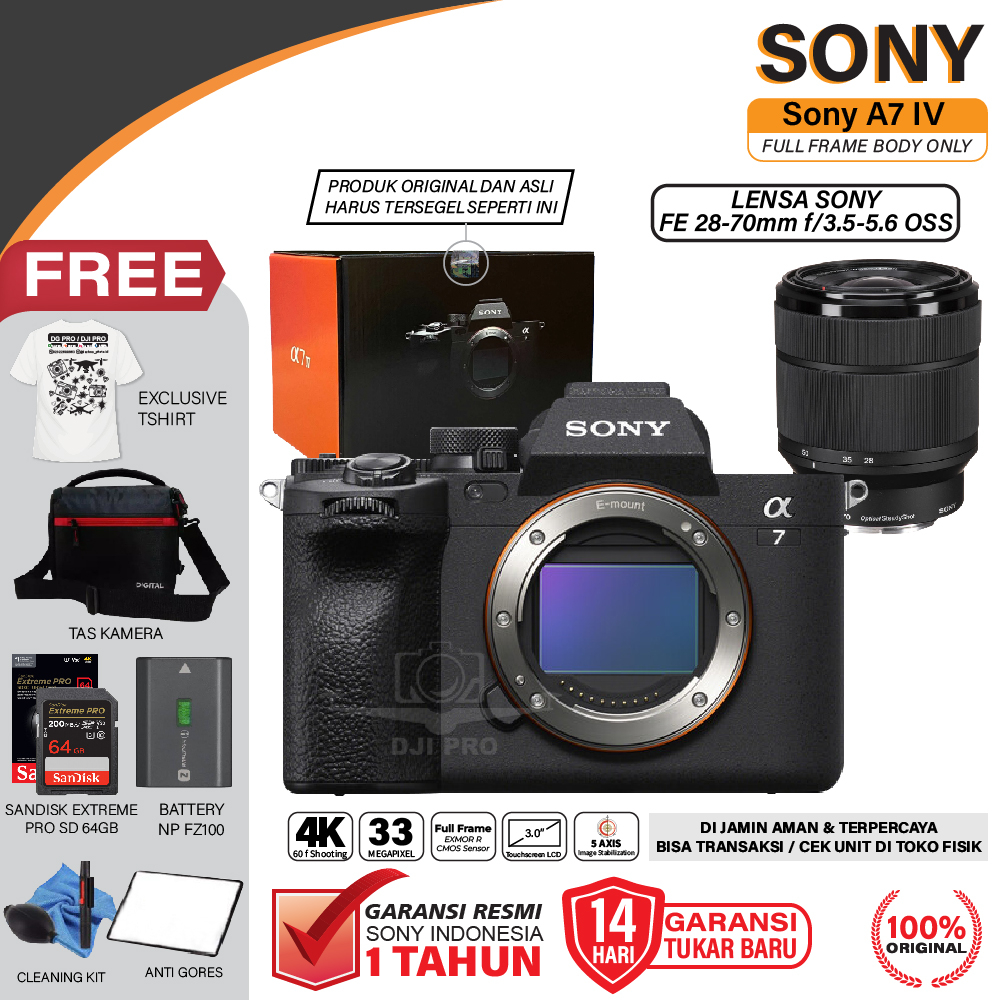 Jual Sony A7 IV Kit 28-70mm Mirrorless Camera Alpha 7 Mark 4 - A7IV - A7 M4 | Shopee Indonesia