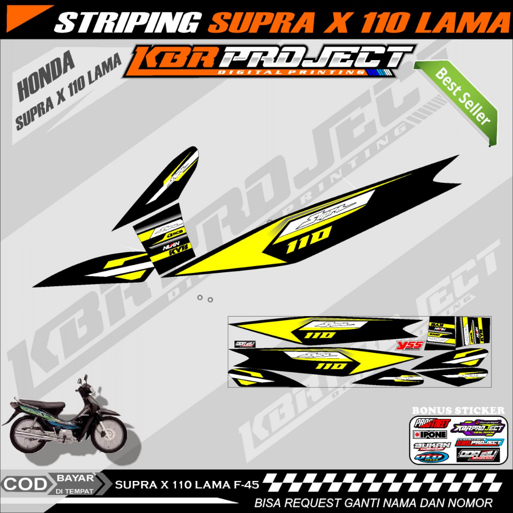 Jual SUPRA X 110 LAMA STIKER SRTIPING PREMIUM MOTOR KEREN STIKER LIS ...