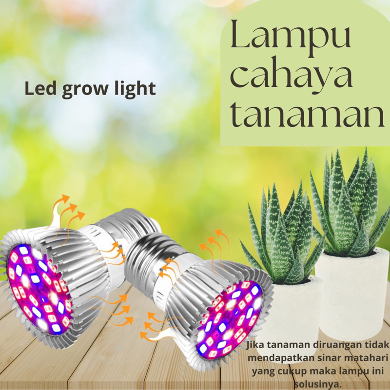 Jual Lampu Grow Light 8W Lampu Cahaya Tanaman Tumbuhan Hidroponik LED Indoor Plant Growth E27 8W ...