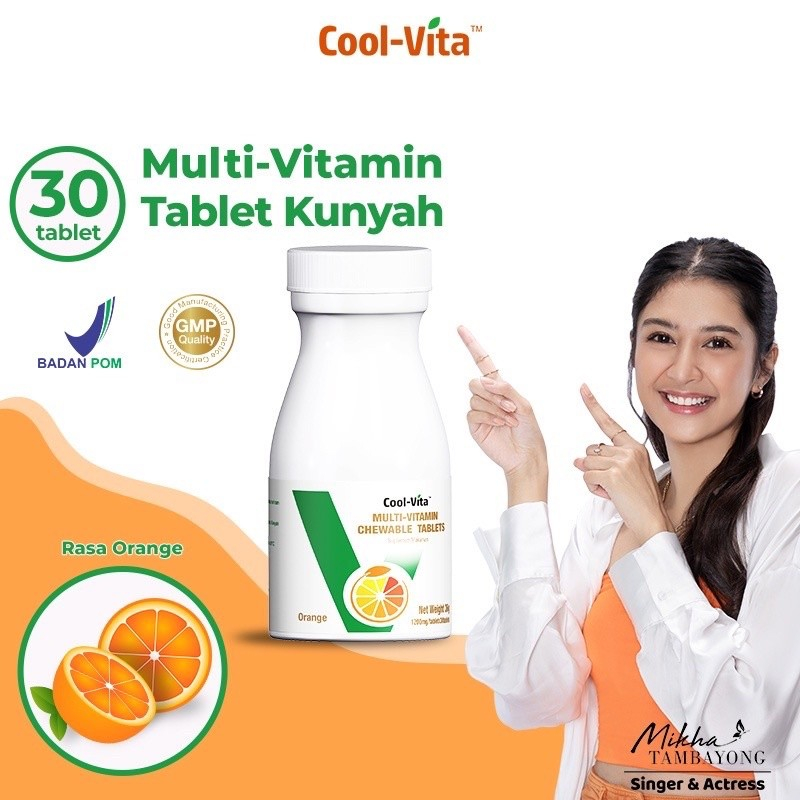 Jual COOL VITA MULTIVITAMIN CHEWABLE ORANGE FLAVOR ISI 30 TABLET ...
