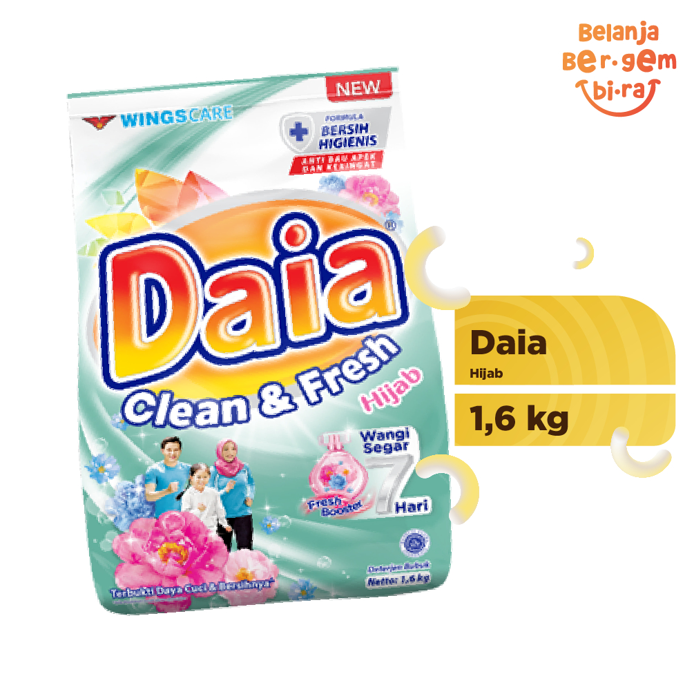 Jual DAIA Deterjen Bubuk Clean & Fresh 1,6kg | Shopee Indonesia