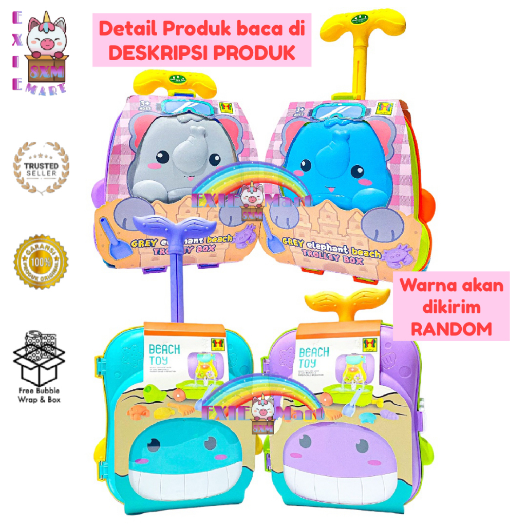 Jual MAINAN ANAK KOPER TAS TARIK PASIR PANTAI PAUS DAN GAJAH - SAND ...