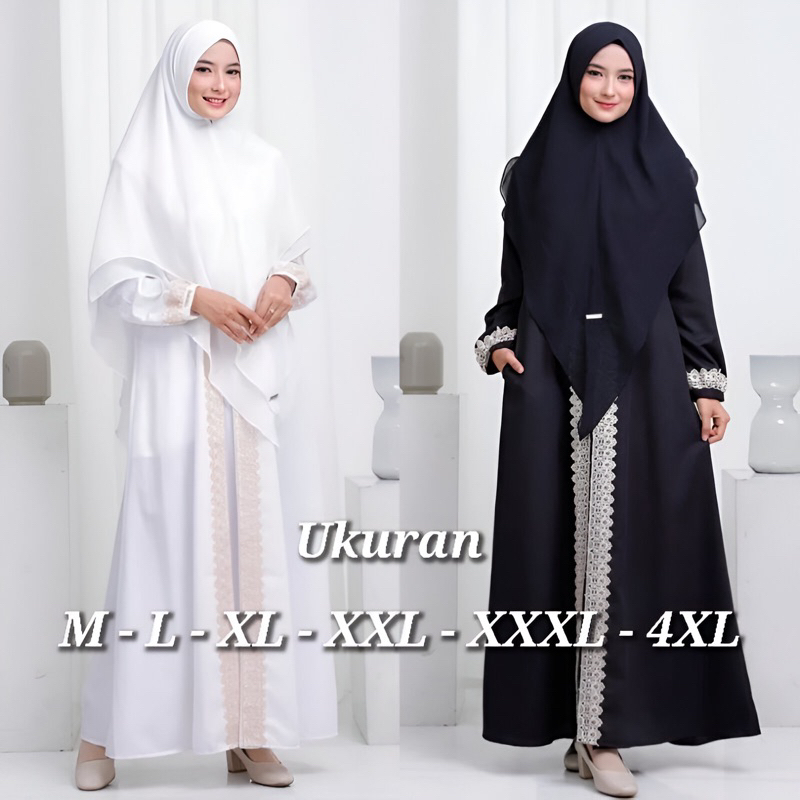 Jual HANAYA SYARI PLUS KHIMAR CERUTY 2 LAYER UKURAN M - L - XL - XXL - XXXL - 4XL GAMIS BUSUI ...