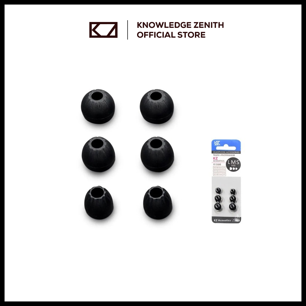 Jual KZ Starline Eartips Silicone Black Ear Tips Earphone 3 Pair ...