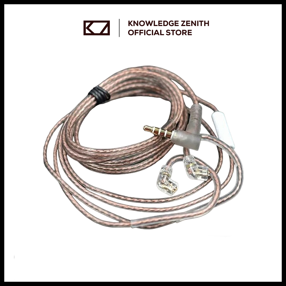 Jual NEW! KZ with Mic Double Line Cable Silver High Purity Oxygen Free ...