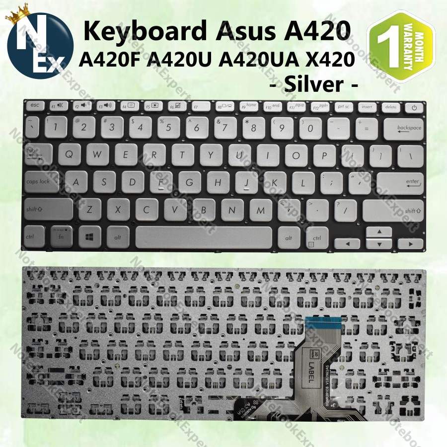 Jual Keyboard Asus A420 A420F A420U A420UA X420 Silver | Shopee Indonesia