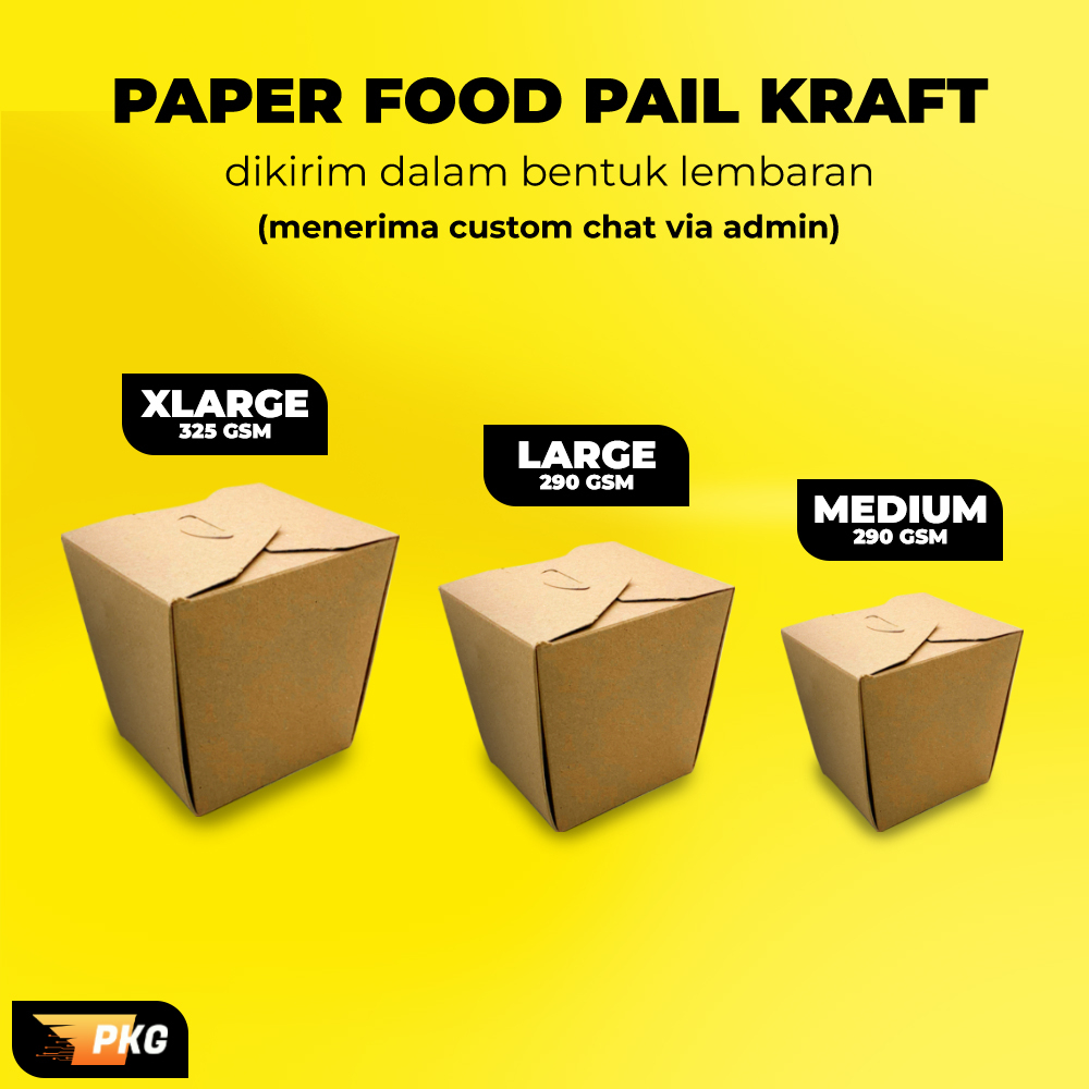 Jual Paper Rice Box / Food Pail Paper / Pail Box All Size | Shopee ...