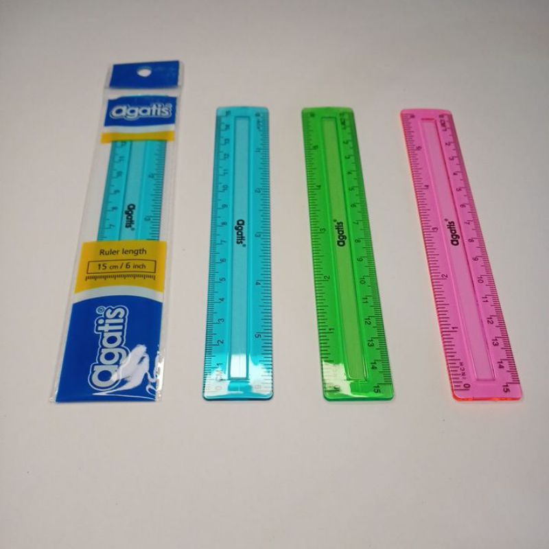 Jual Penggaris Ruler Plastik Agatis 15 cm | Shopee Indonesia