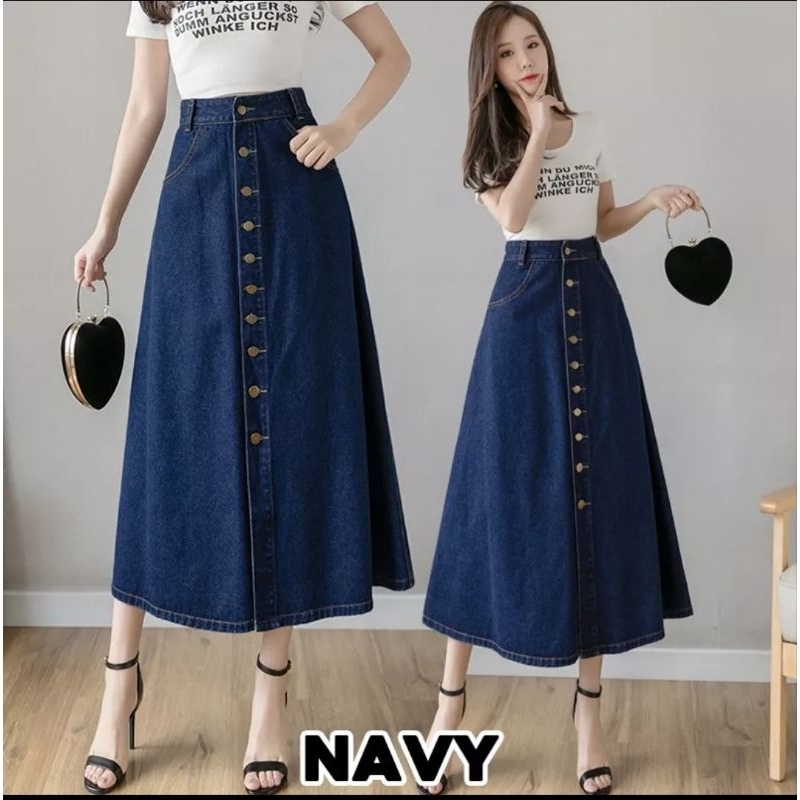 Jual Rok Jeans Wanita 7/8 # Rok Jeans Terbaru 2023 # Rok Jeans | Shopee ...