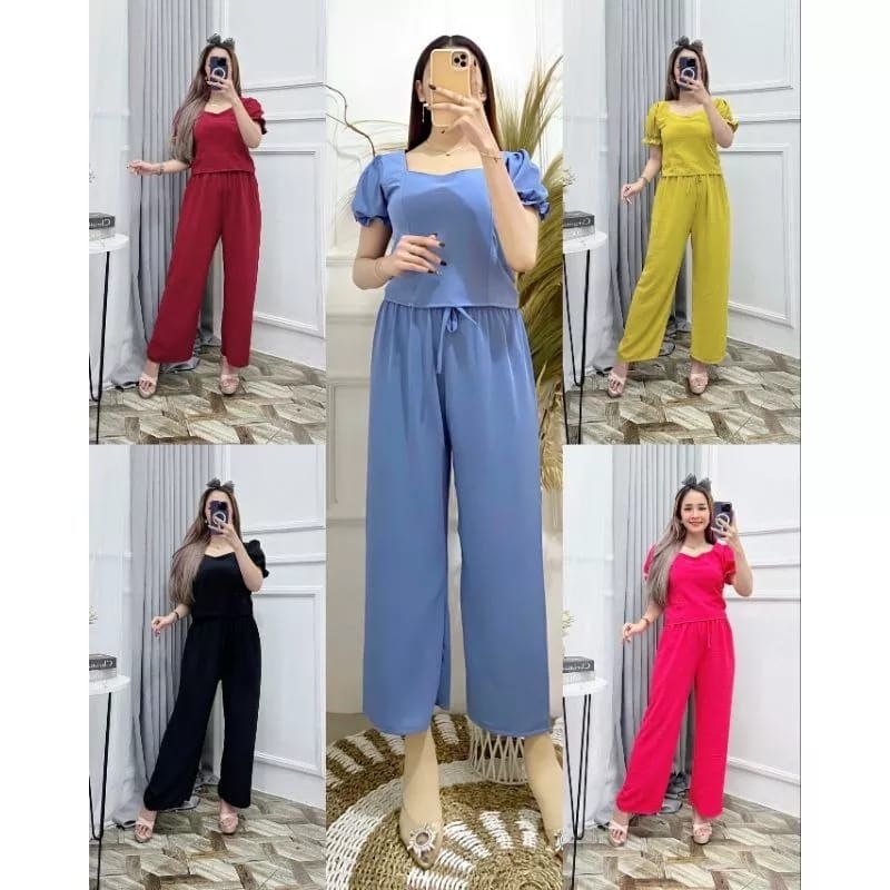 Jual One Set Wanita Kekinian / Setelan Cringkle Wanita / Setelan Clara ...