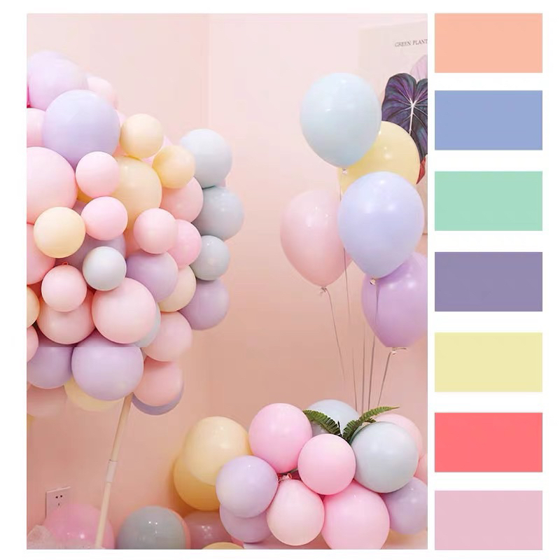 Jual balon warna pastel macaroon color ballon party balloon set size ...