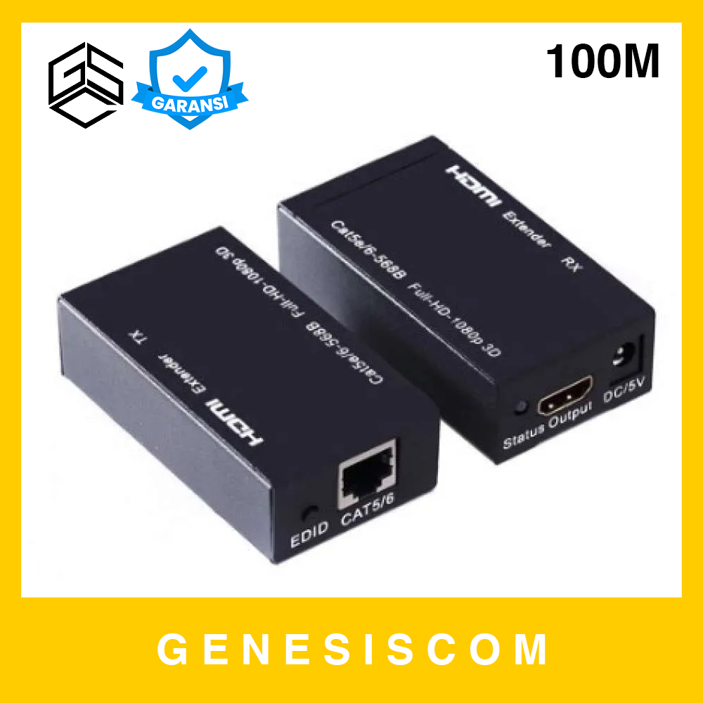 Jual HDMI Extender 100M / 100 Meter 4K via LAN RJ45 Cat5E/6 HDTV ...