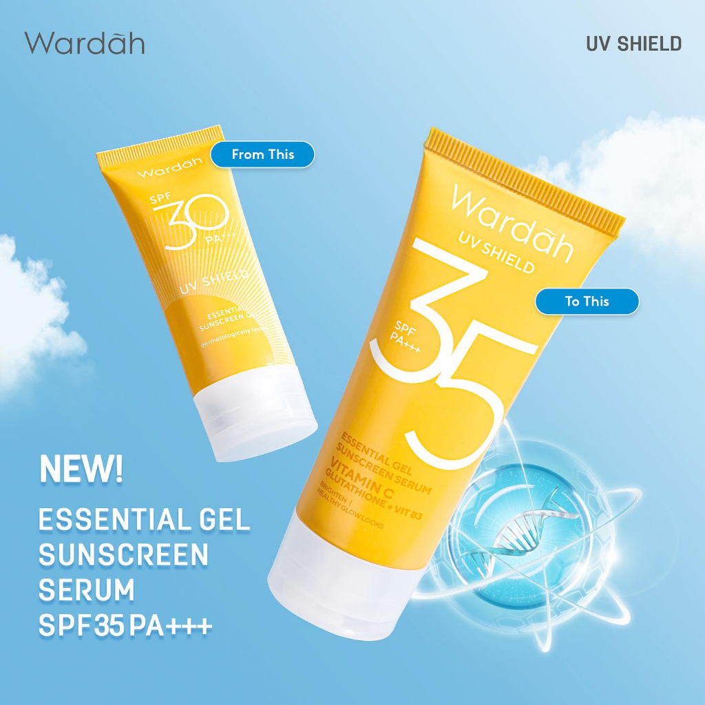 Jual Wardah UV Shield Essential Gel Sunscreen Serum SPF 35 PA+++ [Kemasan Baru] | Shopee Indonesia