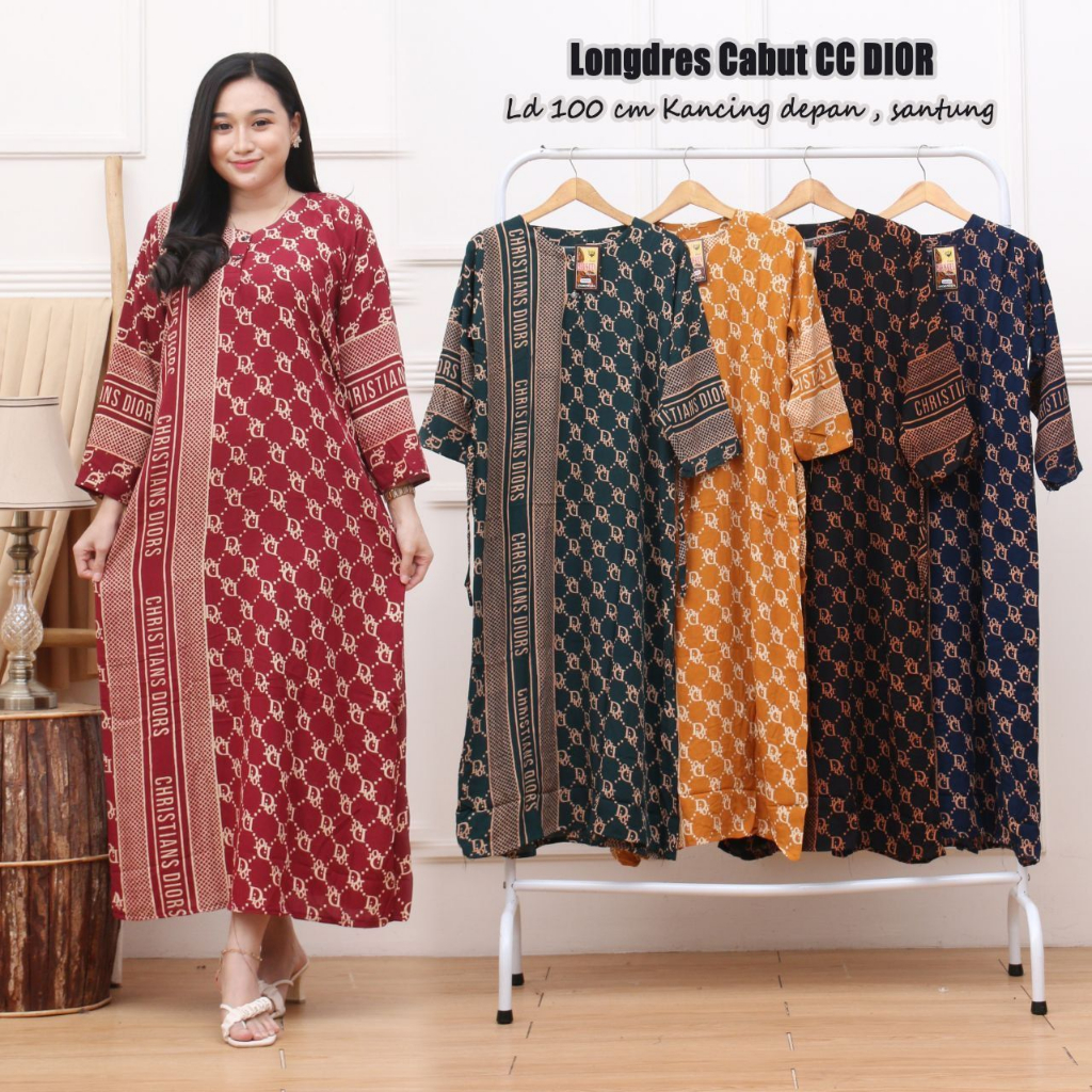 Jual Daster Lukis Panjang Longdress Santung Rayon Kekinian Daster ...