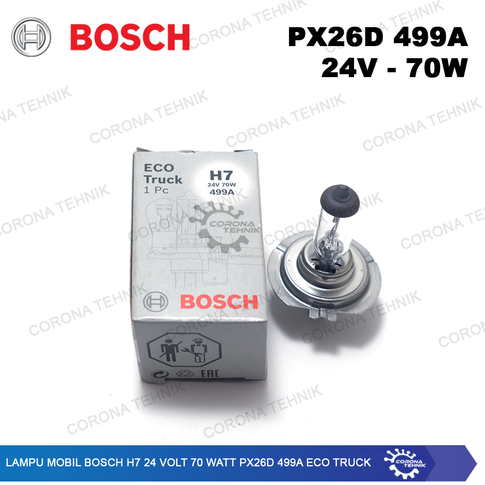 Jual Bosch H7 24 Volt 70 Watt PX26d 499A ECO Truck - Lampu Mobil ...
