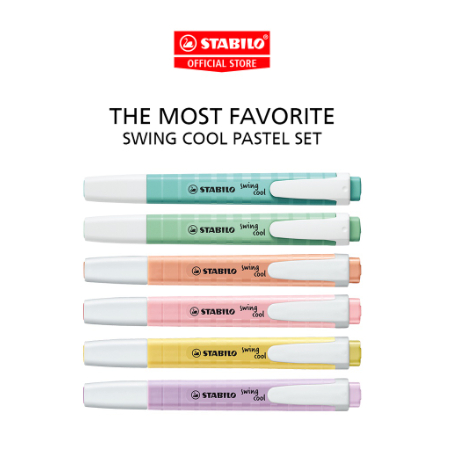 Jual STABILO swing cool Pastel Highlighter Pen Marker Spidol Warna Warni Stationery Set Alat ...