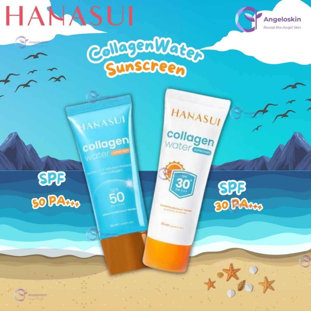 Jual ANGELO SKIN Hanasui Collagen Water Sunscreen SPF 30 | SPF 50 |30ml ...