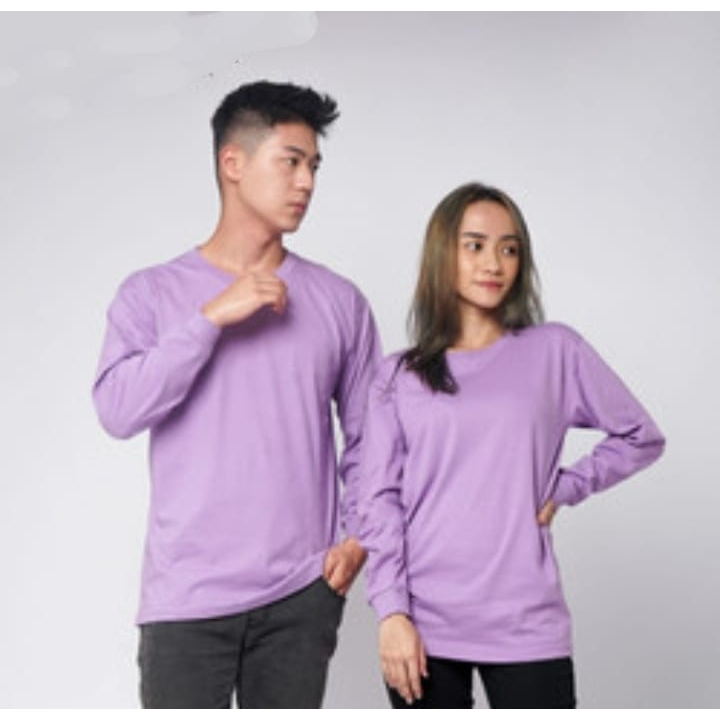 Jual Kaos polos lengan panjang soft katun combed 30s UNGU MUDA / LILAC ... Jual Kaos polos lengan panjang soft katun combed 30s UNGU MUDA / LILAC ...