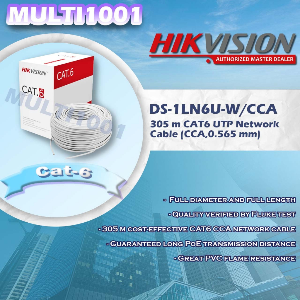 Jual KABEL UTP CAT6 305 METER WARNA PUTIH HIKVISION DS-1LN6U-W-CCA | Shopee Indonesia